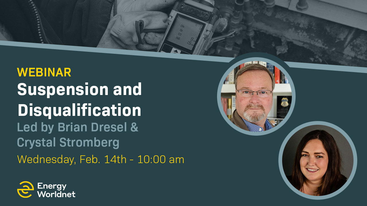 Webinar - Suspension and Disqualification | Energy Worldnet (EWN)